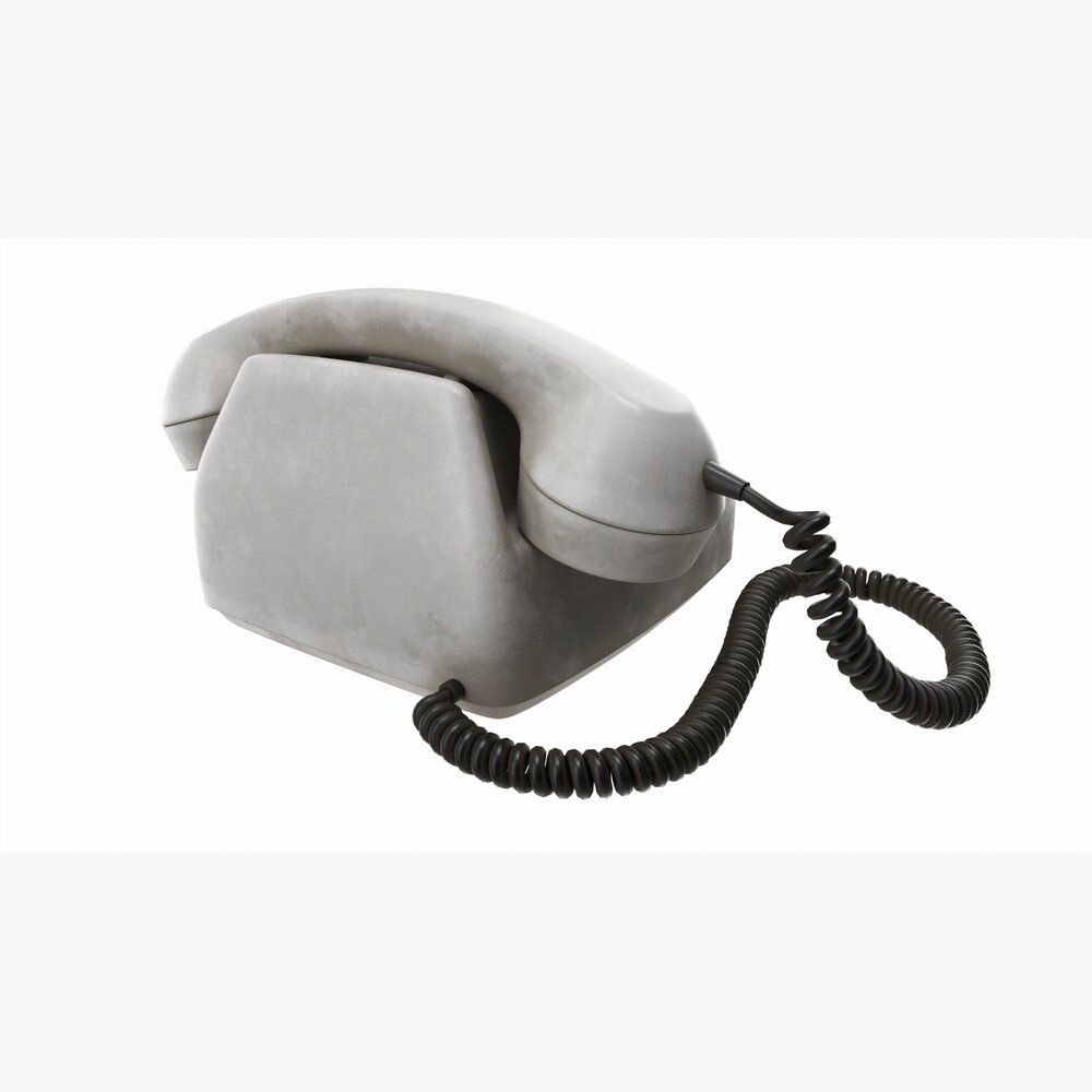 Table Rotary Dial Telephone White Dirty 3D model - Download Phones on ...
