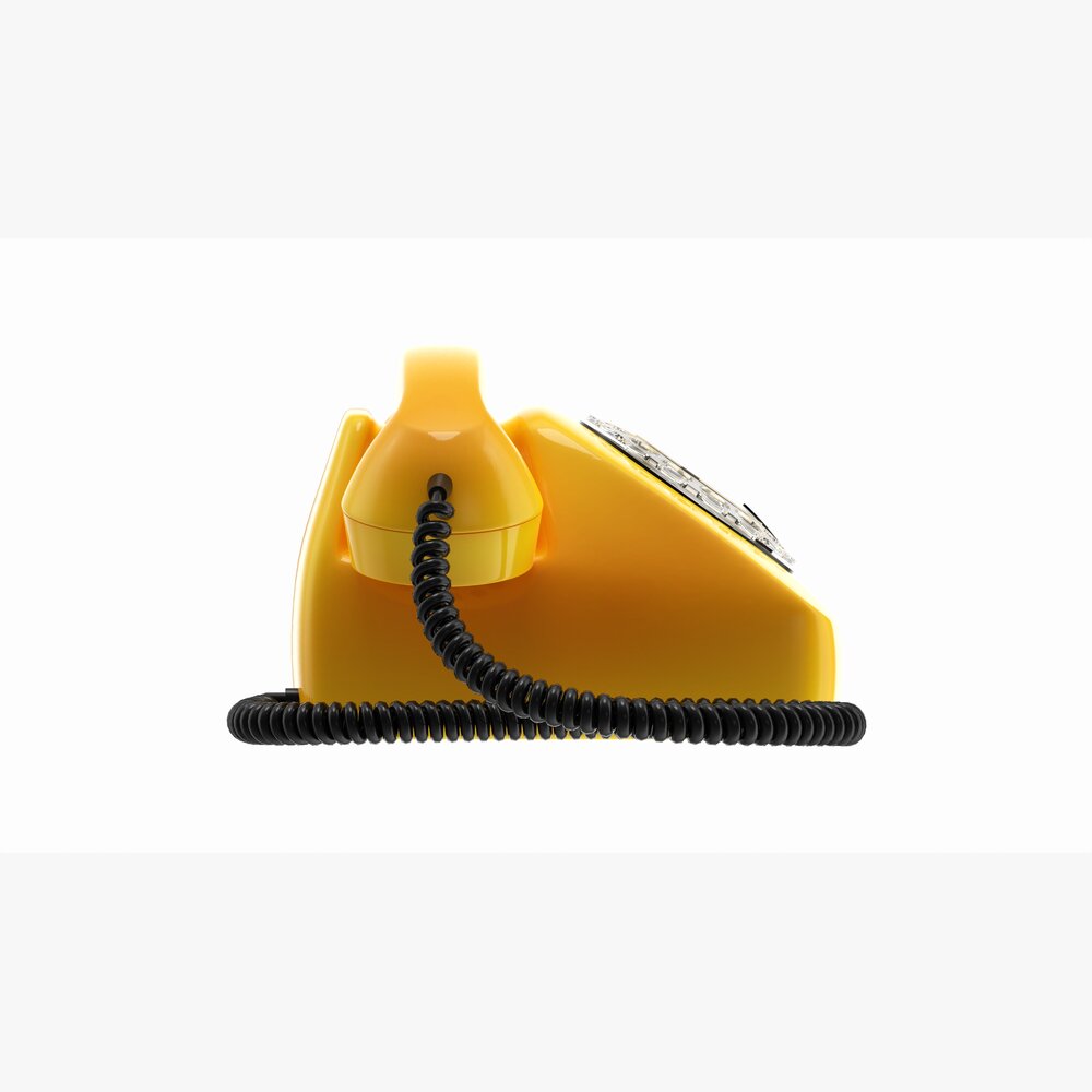 Table Rotary Dial Telephone Yellow 3D model - Download Phones on ...