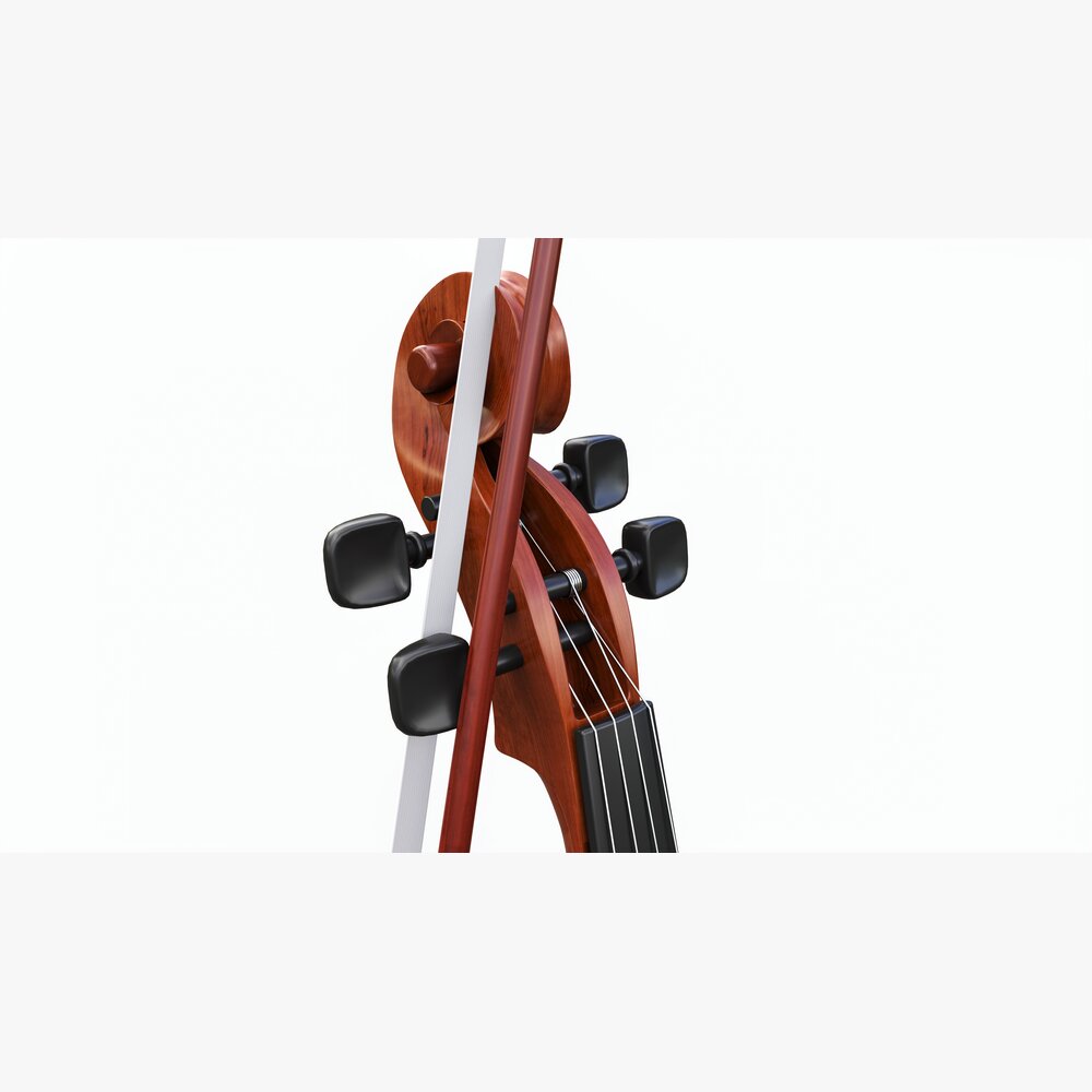 Classic Brown Violin With Bow 3D model - Download Musical Instruments ...