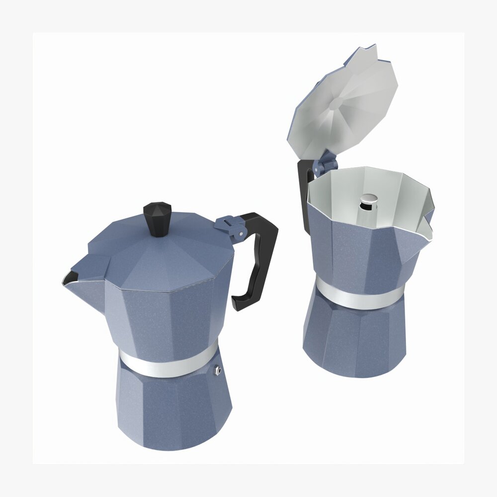 Classic Stovetop Espresso Coffee Maker 3D model - Download Tableware on ...