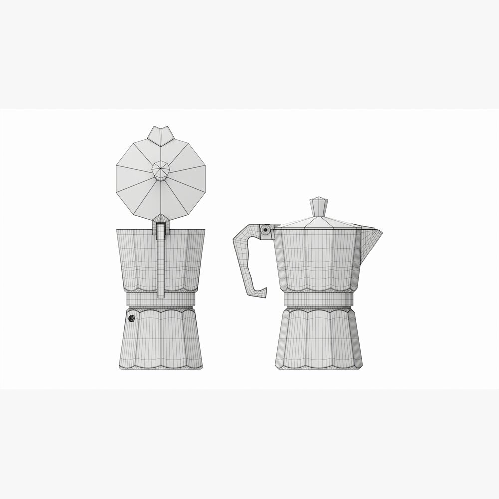 Classic Stovetop Espresso Coffee Maker 3D model - Download Tableware on ...