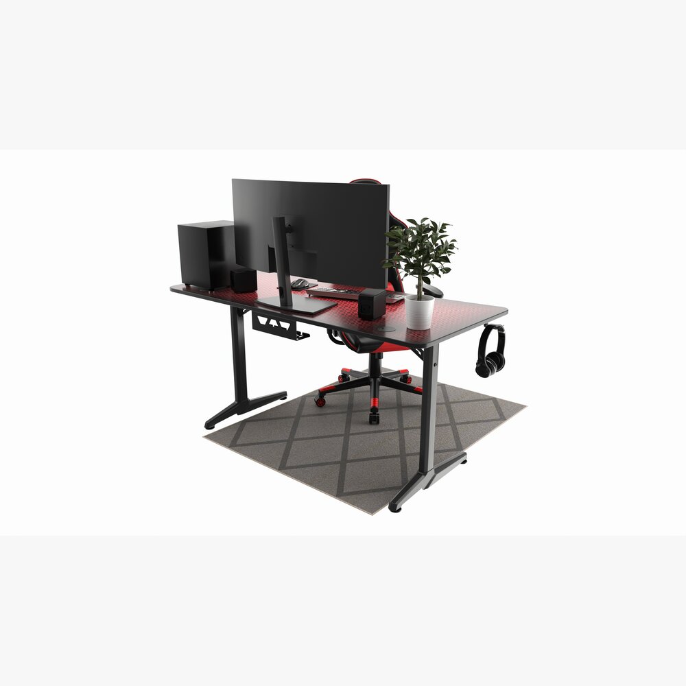 Gaming Computer Desk Composition 3D model - Download Table on 3DModels.org