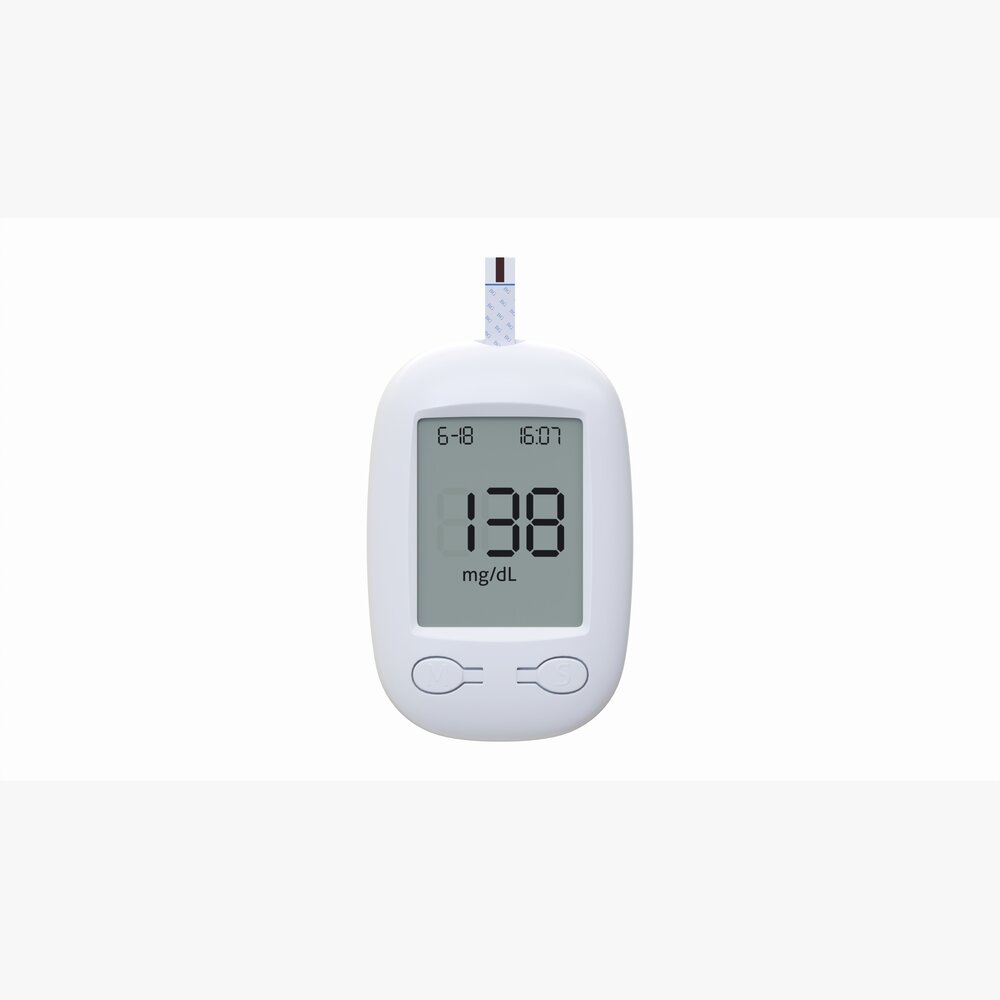 Glucometer With Strip Blood 3D model - Download Medical Equipment on ...