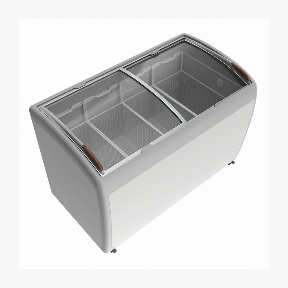 Ice Cream Freezer With Curved Glass Doors 3D model - Download ...