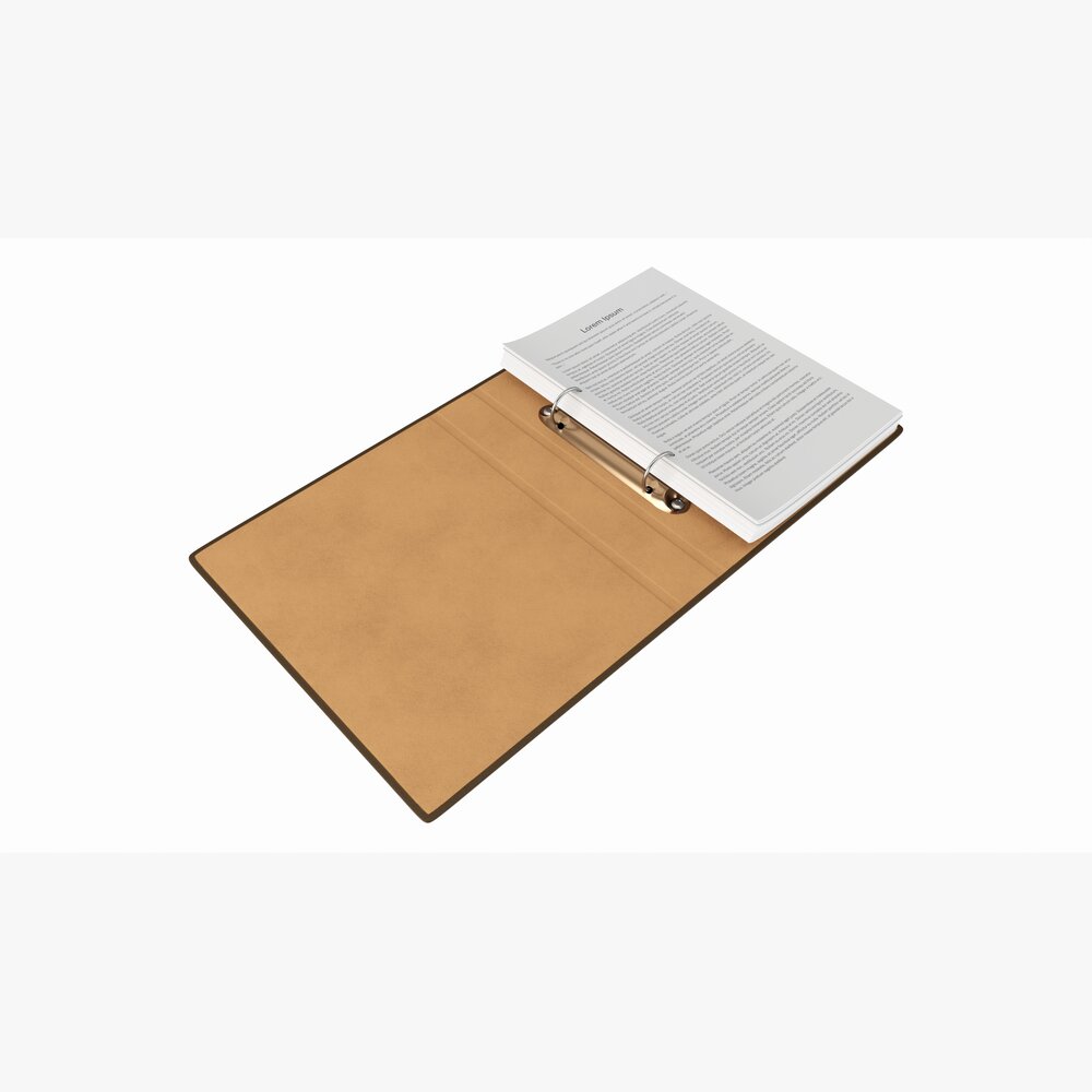 Office Document Binder Mockup 02 Open 3D model - Download Stationery on ...