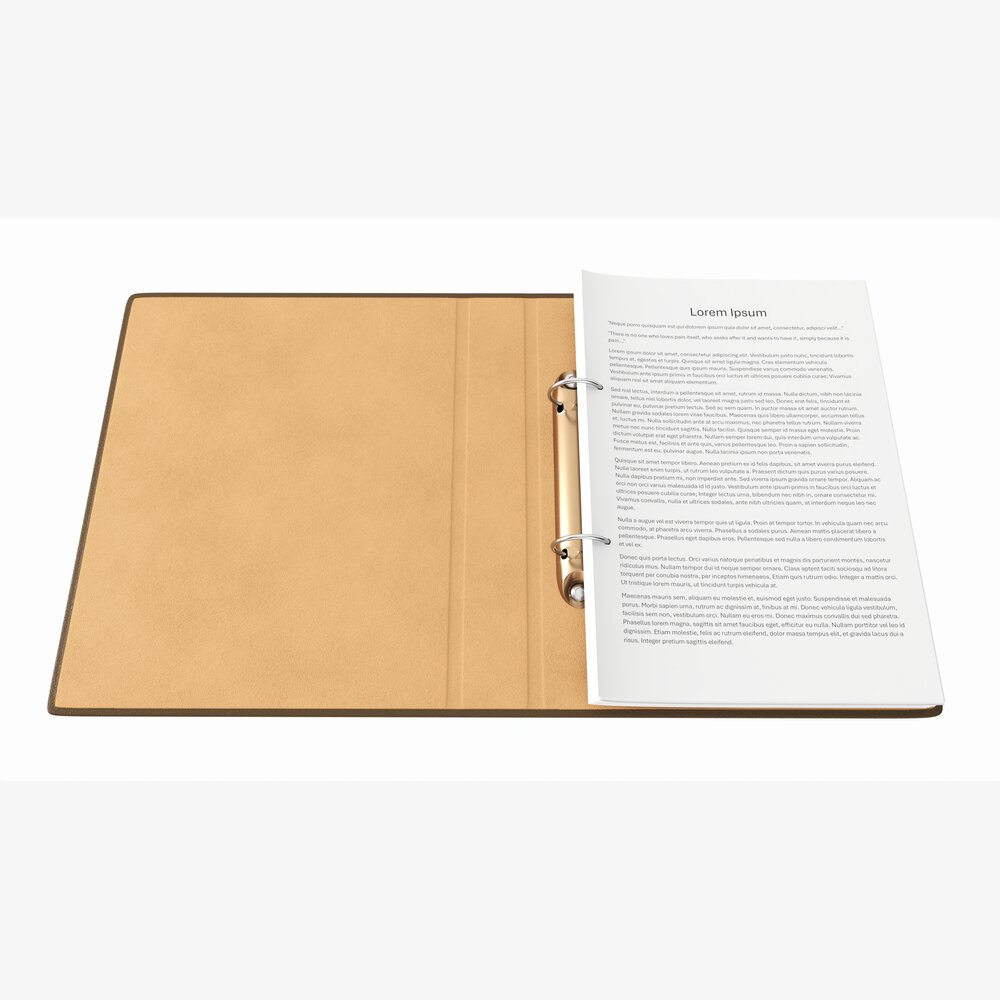 Office Document Binder Mockup 02 Open 3D model - Download Stationery on ...