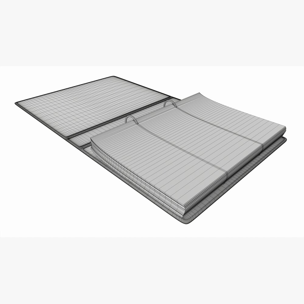 Office Document Binder Mockup 02 Open 3D model - Download Stationery on ...