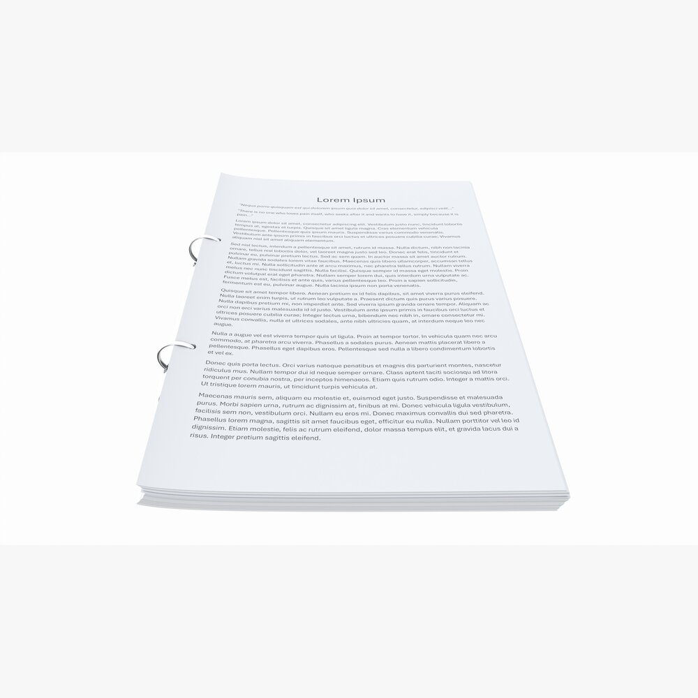 Office Document Binder Mockup 02 3D model - Download Stationery on ...