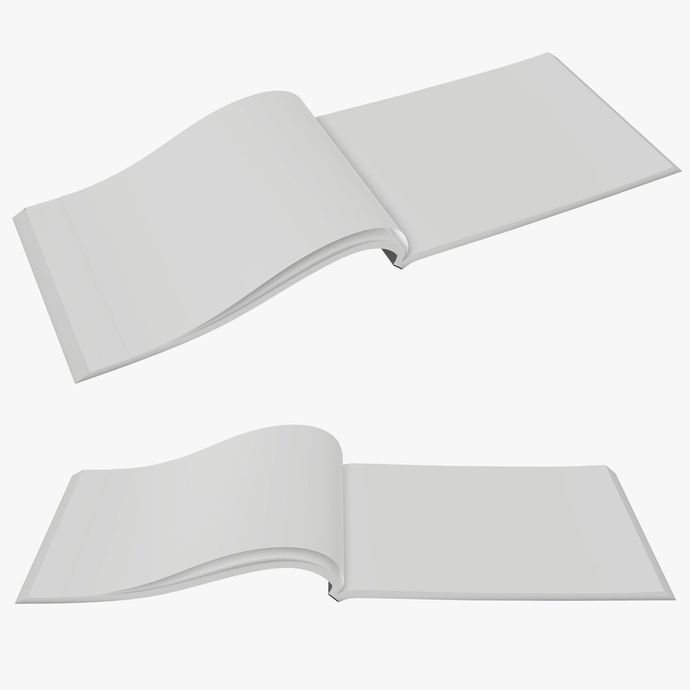 Brochure Opened Size A5 02 3D model - Download Stationery on 3DModels.org