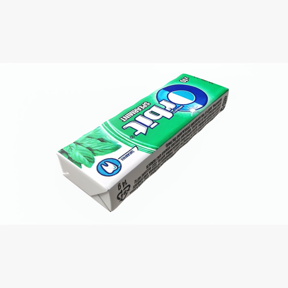 Pack Of Chewing Gum Orbit 01 3D model - Download Dessert on 3DModels.org