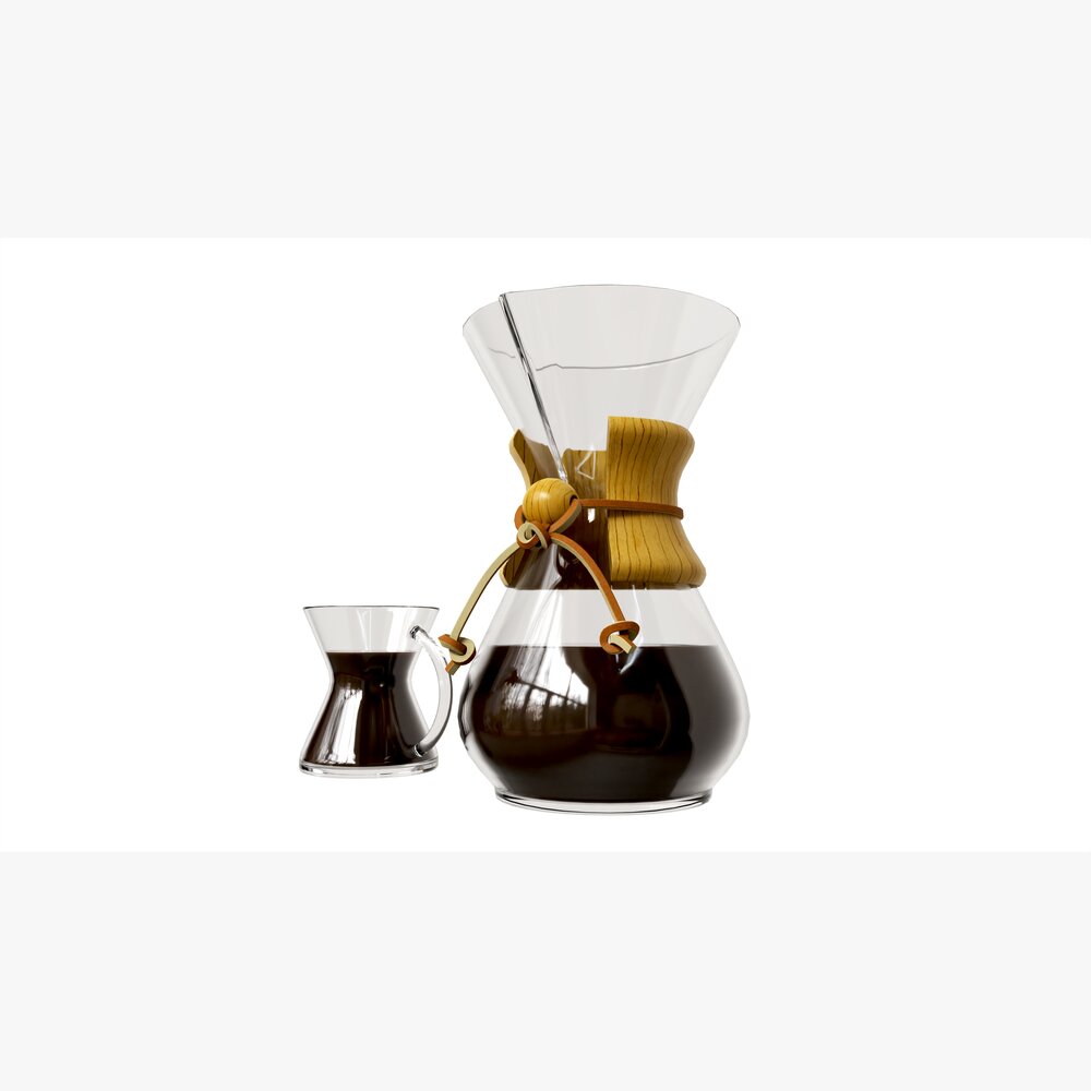 Pour-Over Coffeemaker With Glass 3D model - Download Tableware on ...