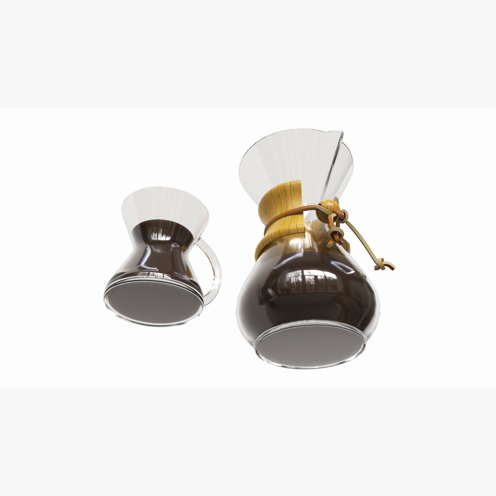 Pour-Over Coffeemaker With Glass 3D model - Download Tableware on ...
