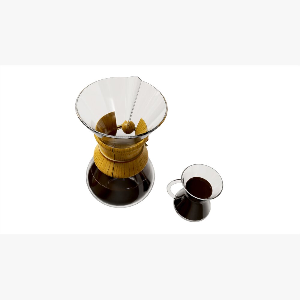 Pour-Over Coffeemaker With Glass 3D model - Download Tableware on ...