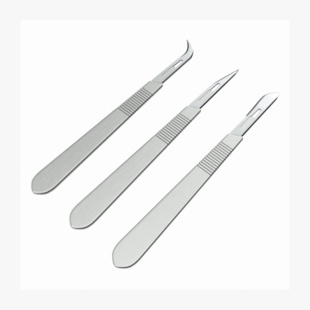 Scalpel Handle And Blade 3D model - Download Medical Equipment on ...