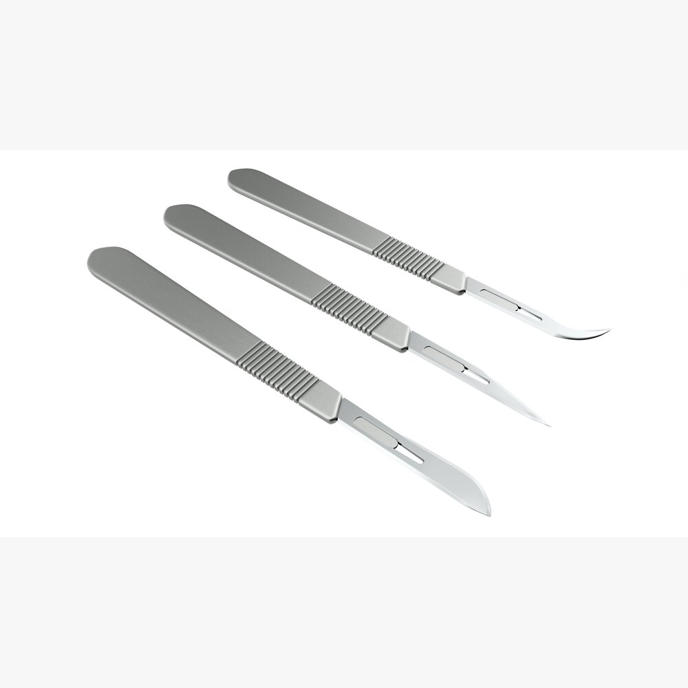 Scalpel Handle And Blade 3D model - Download Medical Equipment on ...