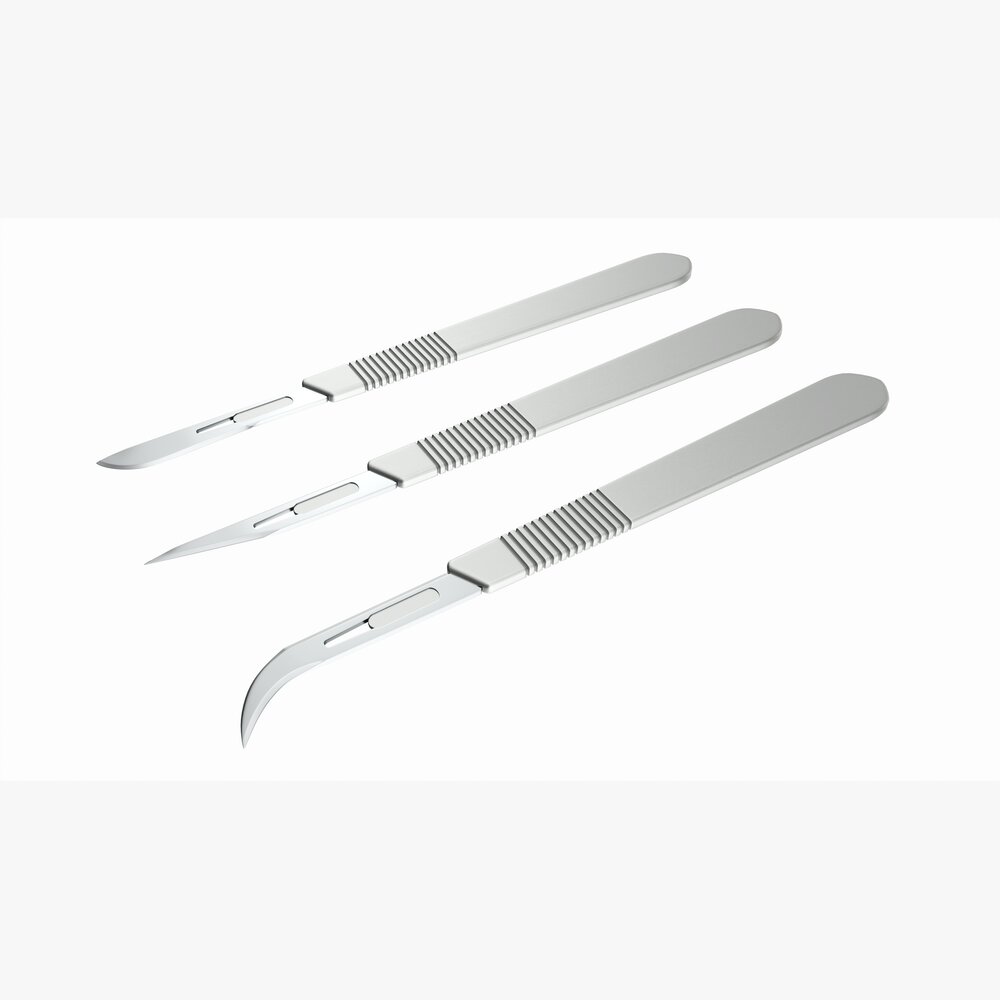 Scalpel Handle And Blade 3D model - Download Medical Equipment on ...