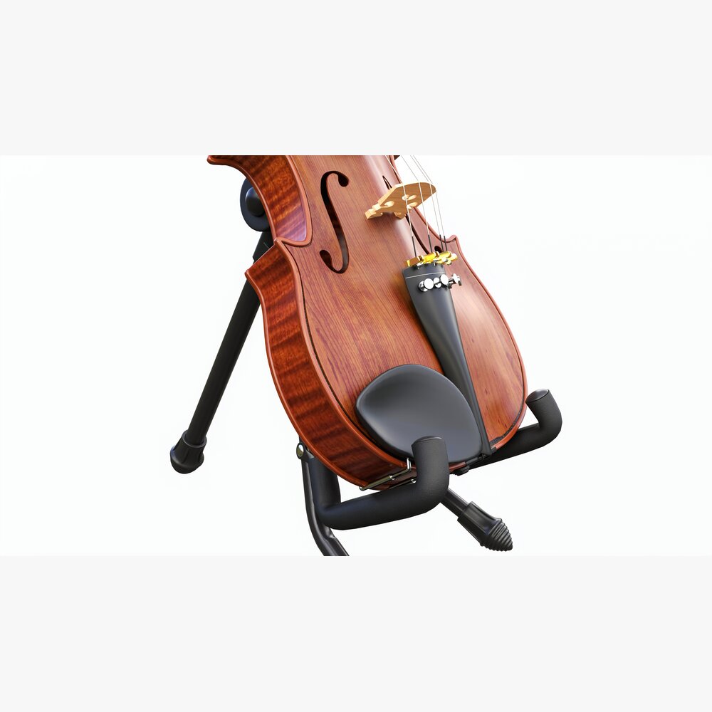 Violin On A Modern Stand 3D model - Download Musical Instruments on ...