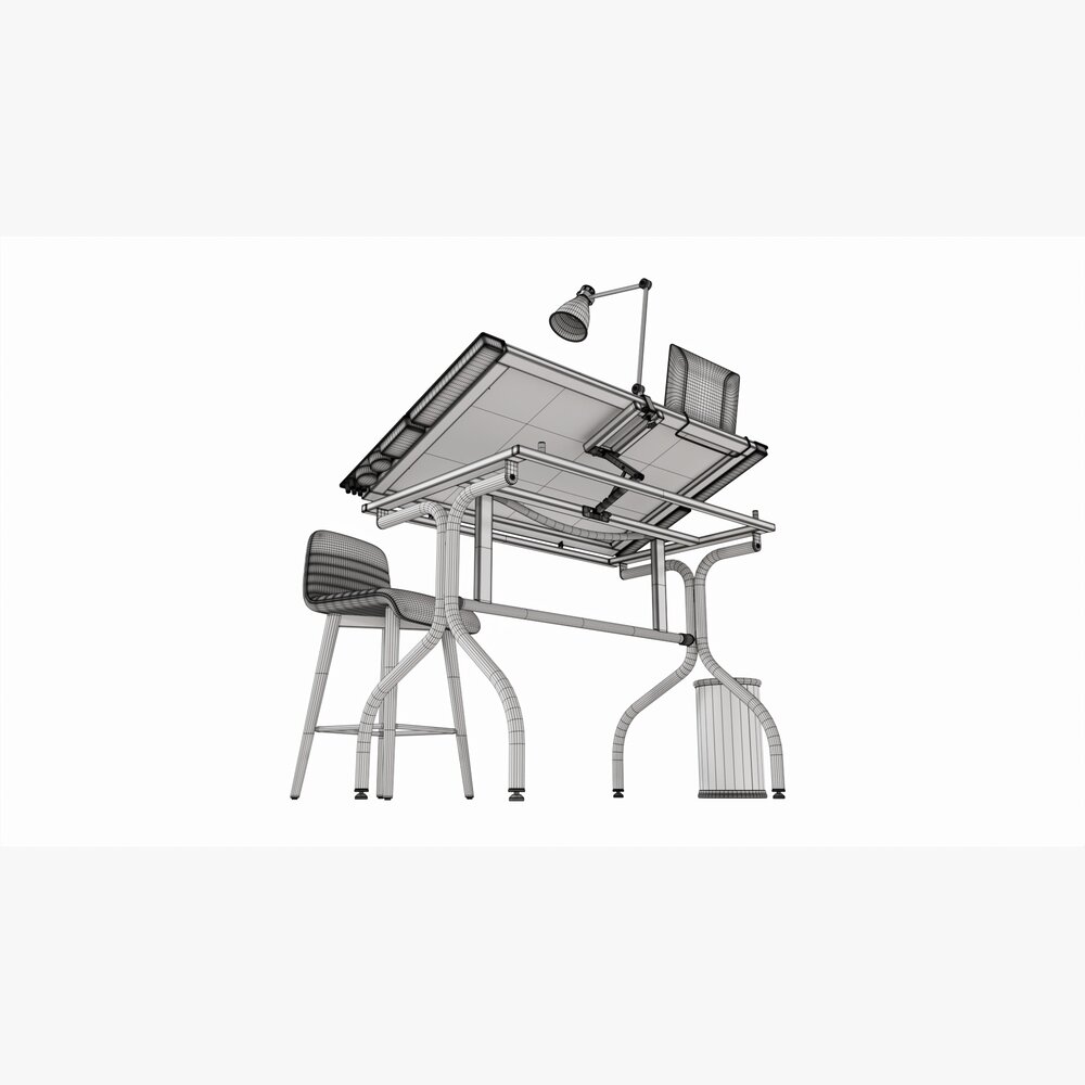 Complete Draftsman Workplace 3D model - Download Work Space on 3DModels.org