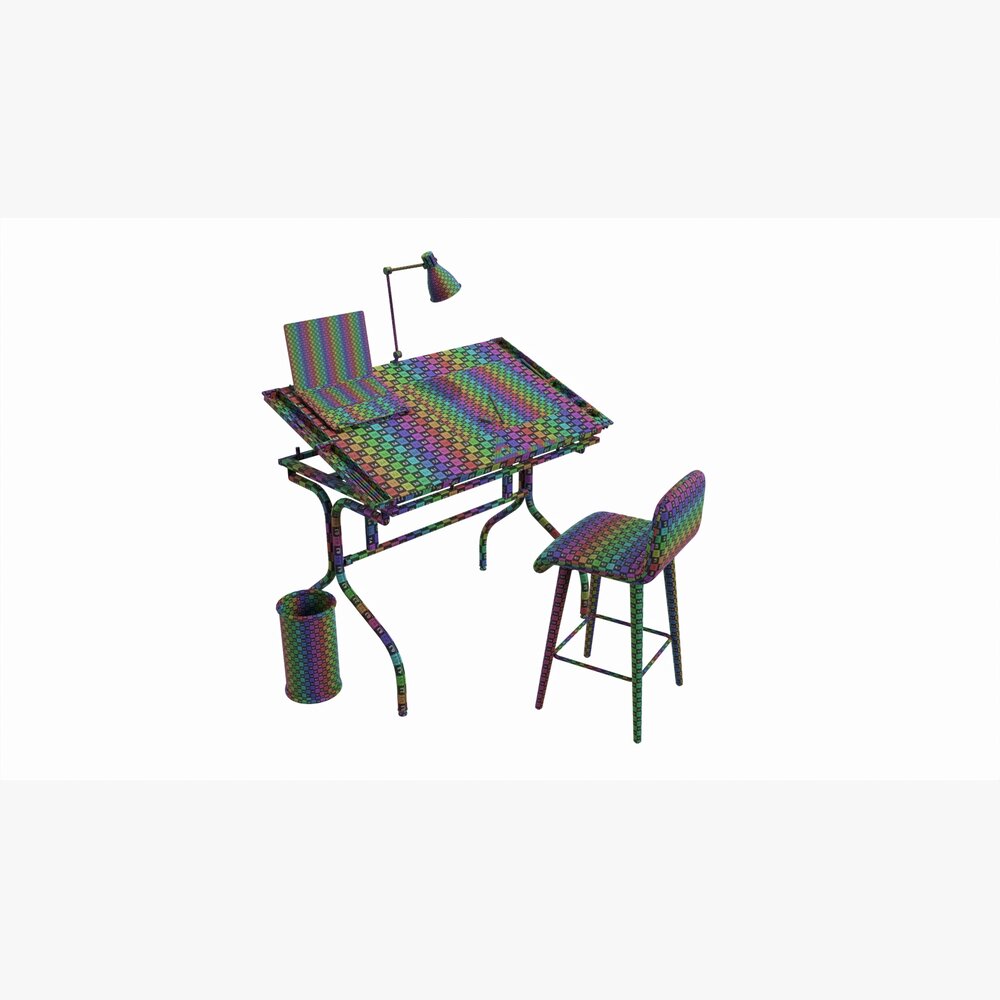 Complete Draftsman Workplace 3D model - Download Work Space on 3DModels.org