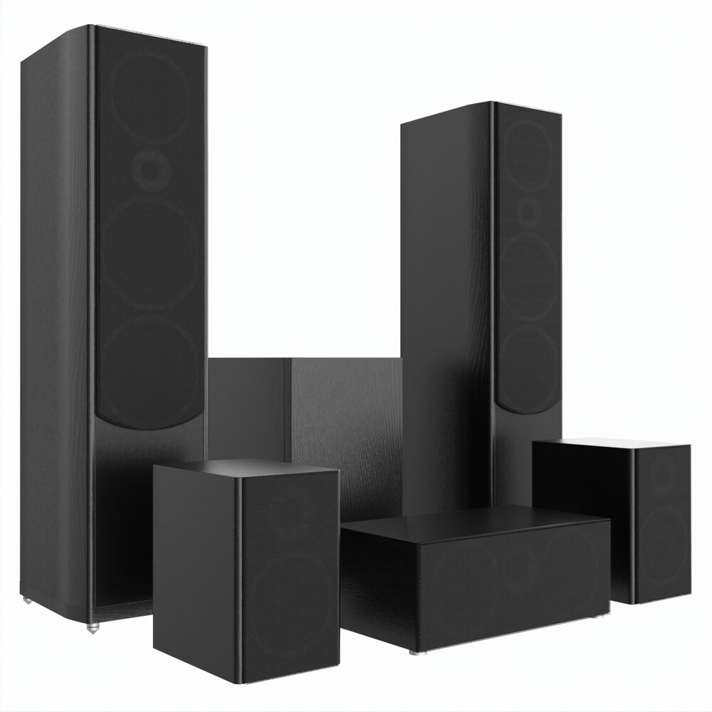 Full range floor standing 6.1 speaker system 3D model - Download Audio ...