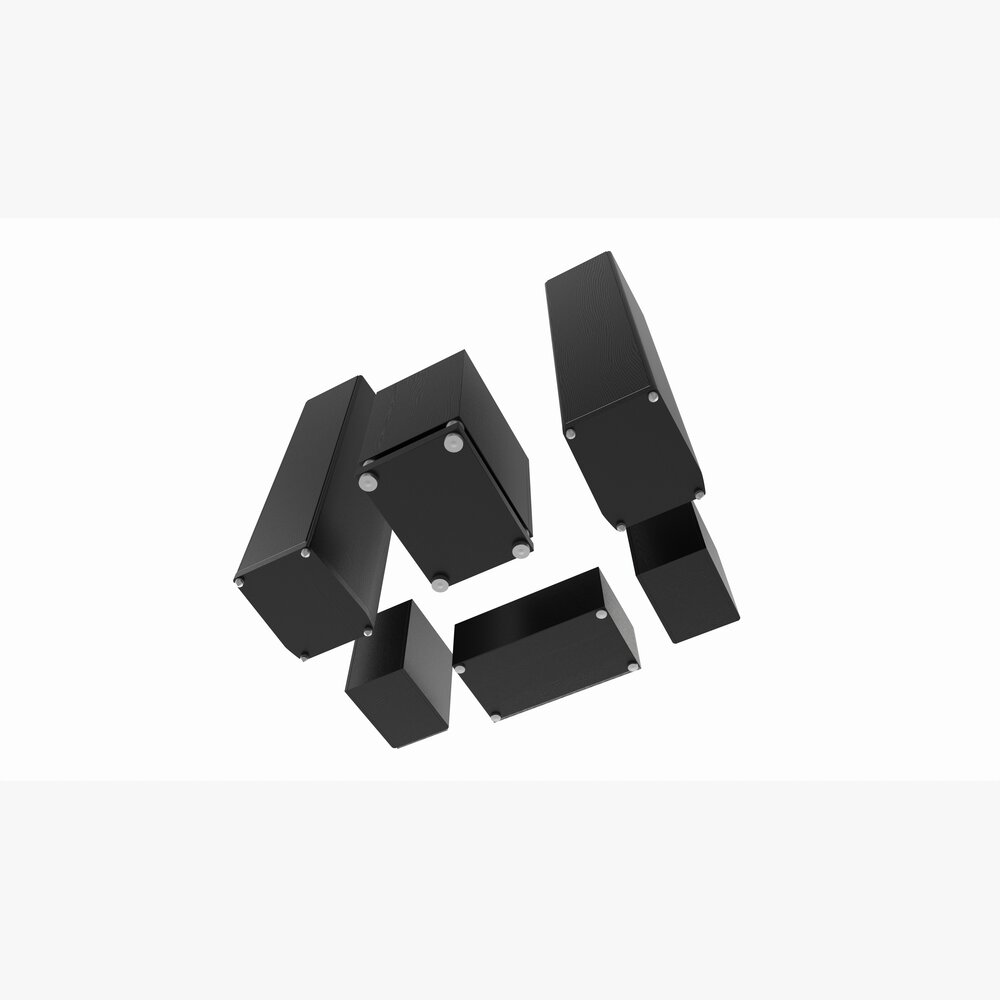 Sistema de Altavoces 6.1 de Pie con Rango Completo Modelo 3D ...