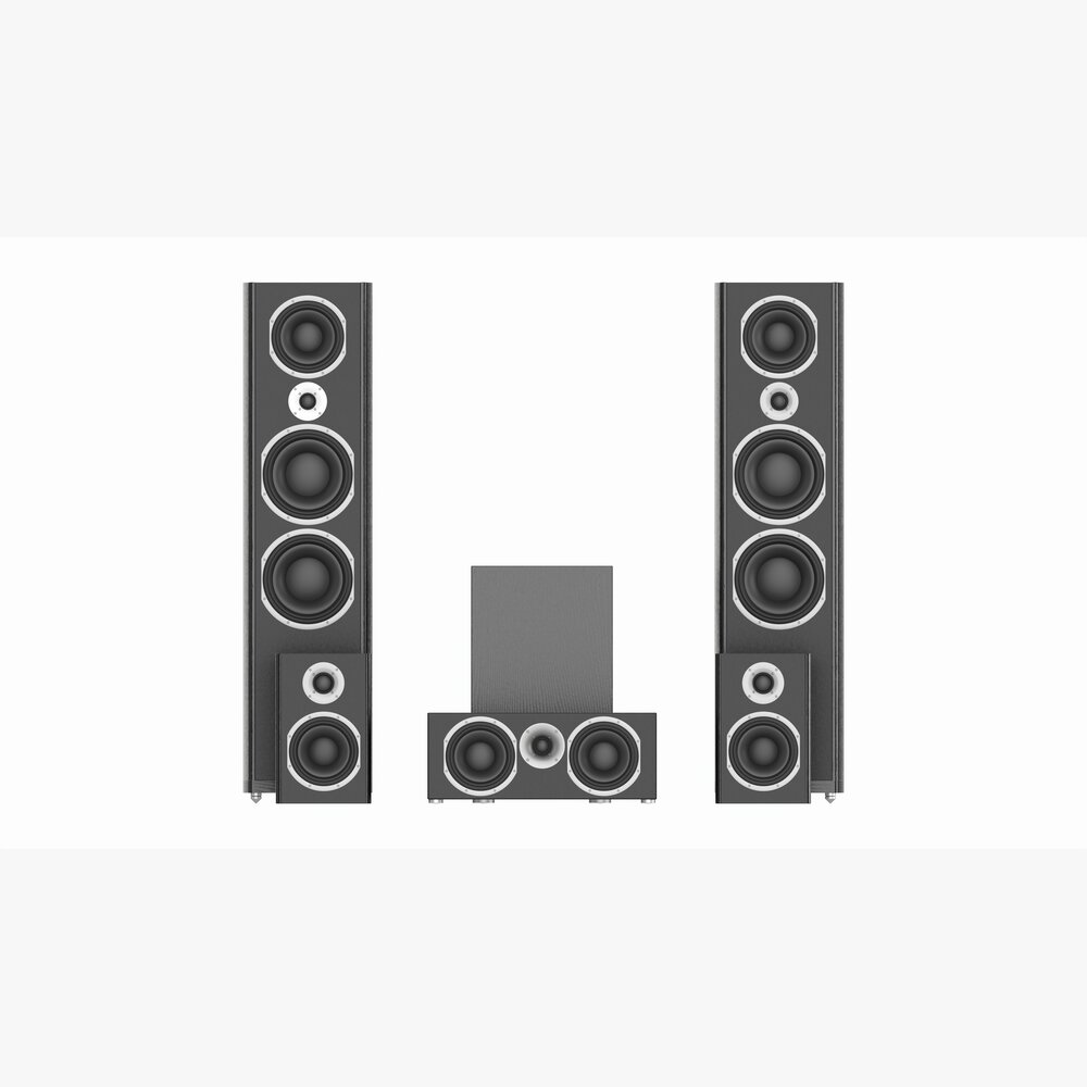 Sistema de Altavoces 6.1 de Pie con Rango Completo Modelo 3D ...