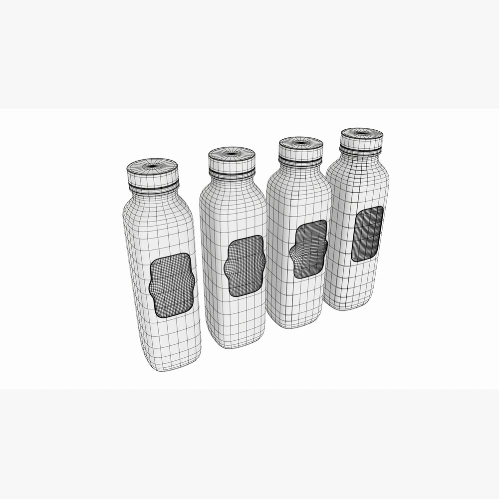 Juice Bottle Set Mockup 3D model - Download Bottles, Cans on 3DModels.org
