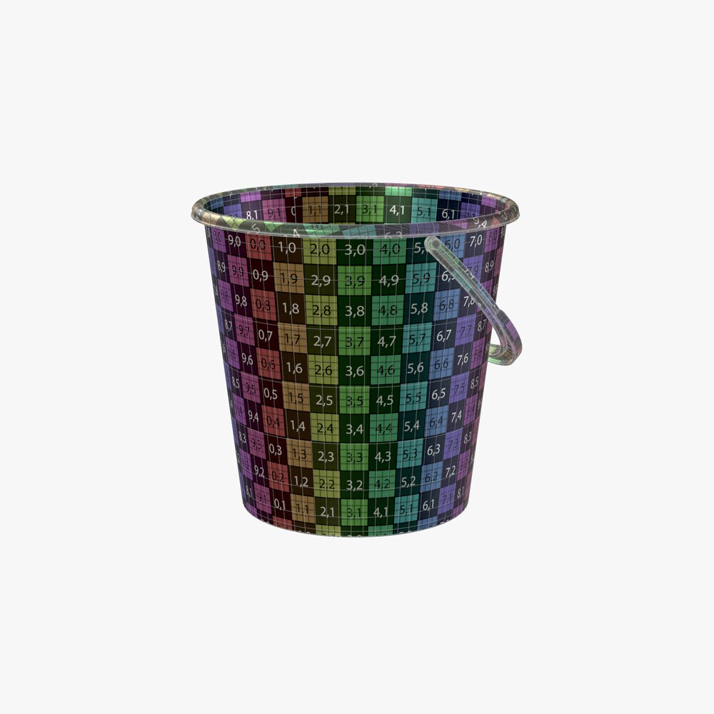 Cubo De Plástico Amarillo Con Asa Negra Modelo 3D - Descargar ...