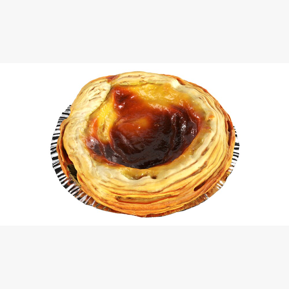 Pastel De Nata Tart 3D model - Download Dessert on 3DModels.org