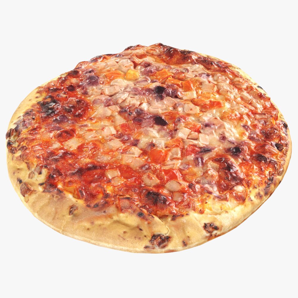 Small Pizza With Cheese And Sausage 3D model - Download Fast food on ...