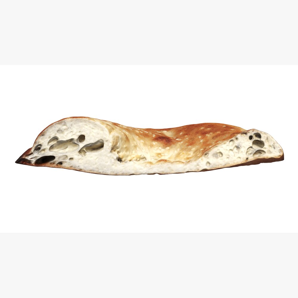 Traditional Bread Non Half Cutted 3D model - Download Dairy, Bakery on ...