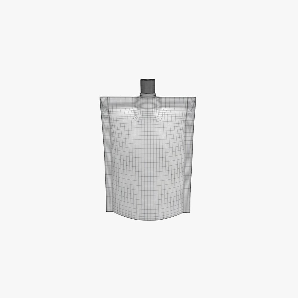 Blank Pouch Bag With Top Spout Lid Mock Up 07 3D model - Download ...