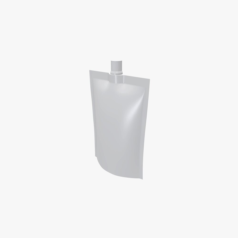 Blank Pouch Bag With Top Spout Lid Mock Up 04 3D model - Download ...