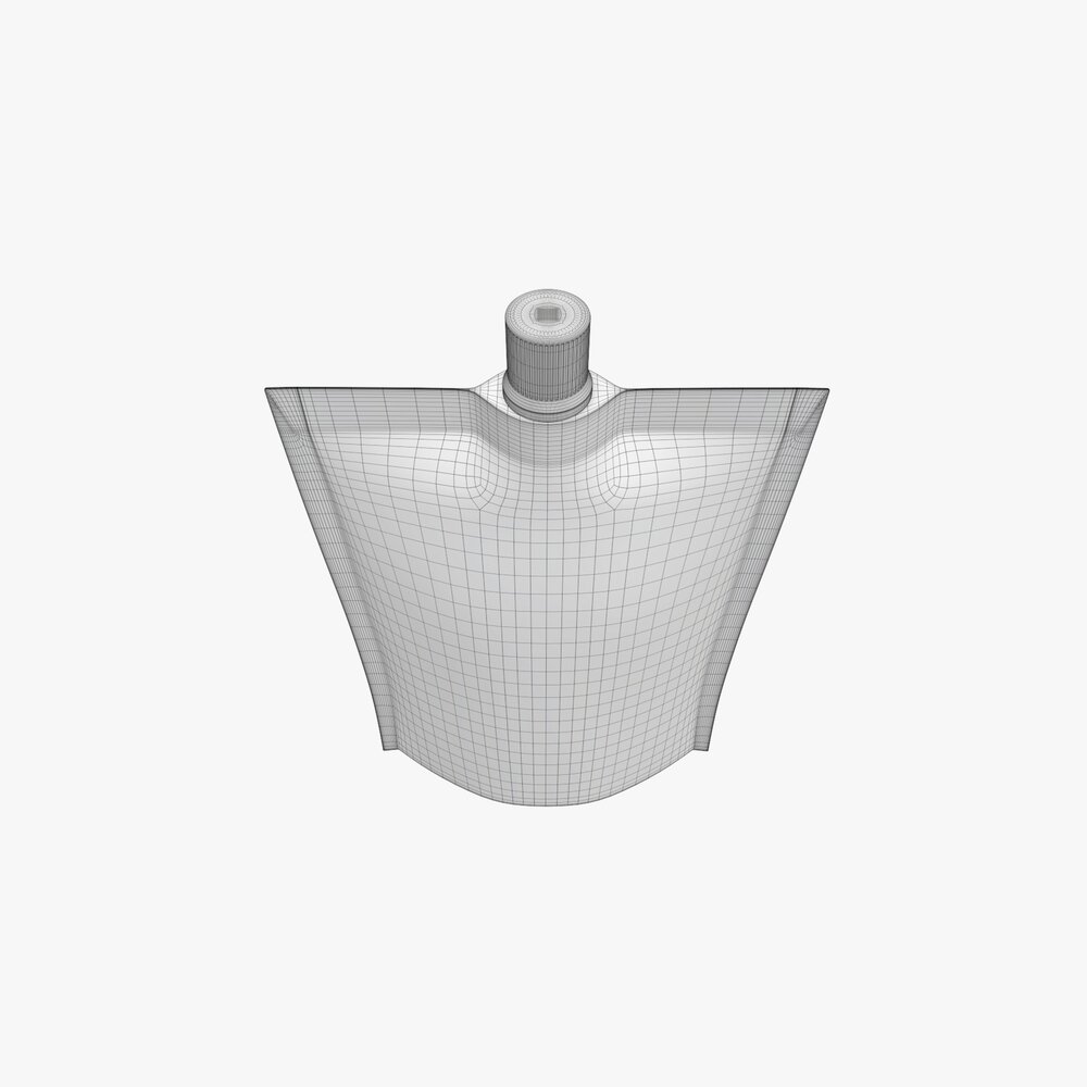 Blank Pouch Bag With Top Spout Lid Mock Up 04 3D model - Download ...