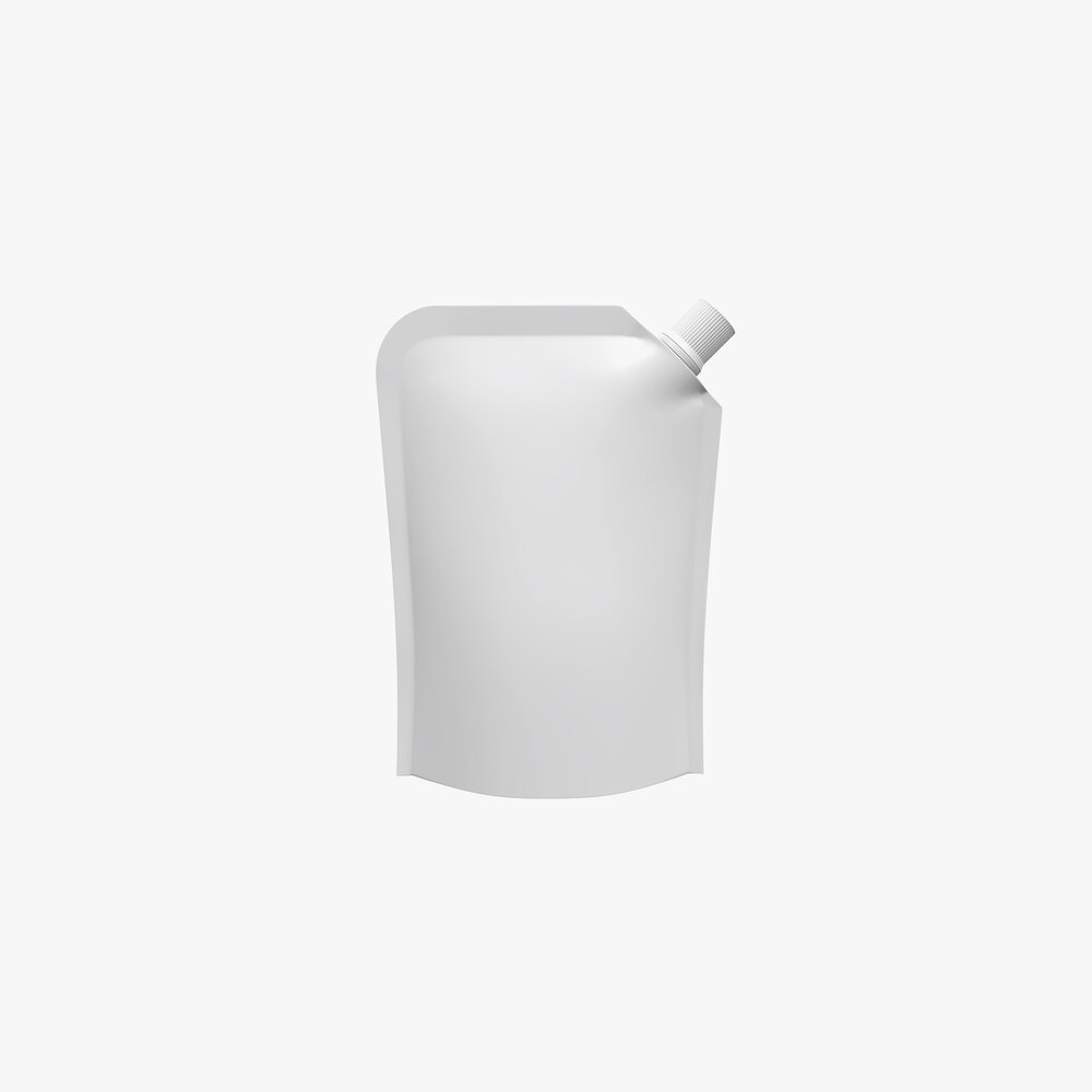 Blank Pouch Bag With Corner Spout Lid Mock Up 04 3D model - Download ...