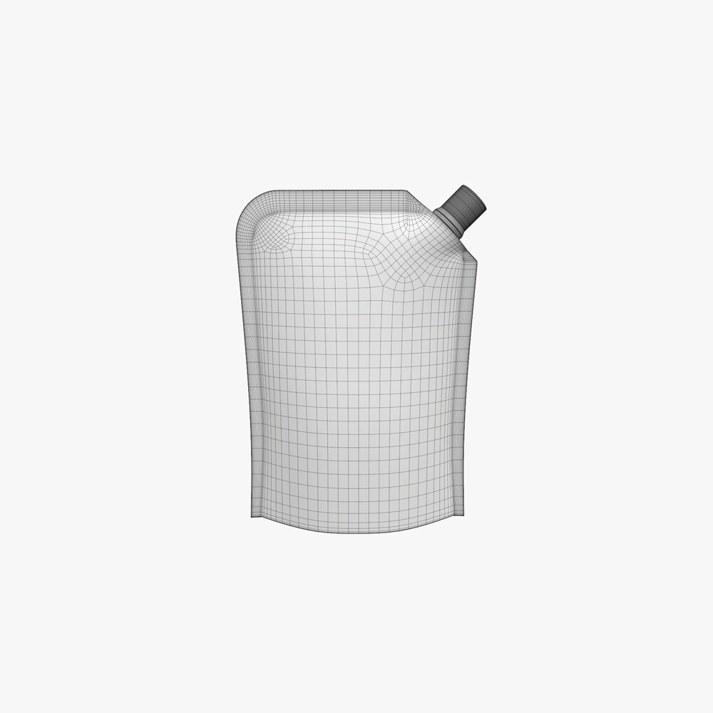 Blank Pouch Bag With Corner Spout Lid Mock Up 04 3D model - Download ...