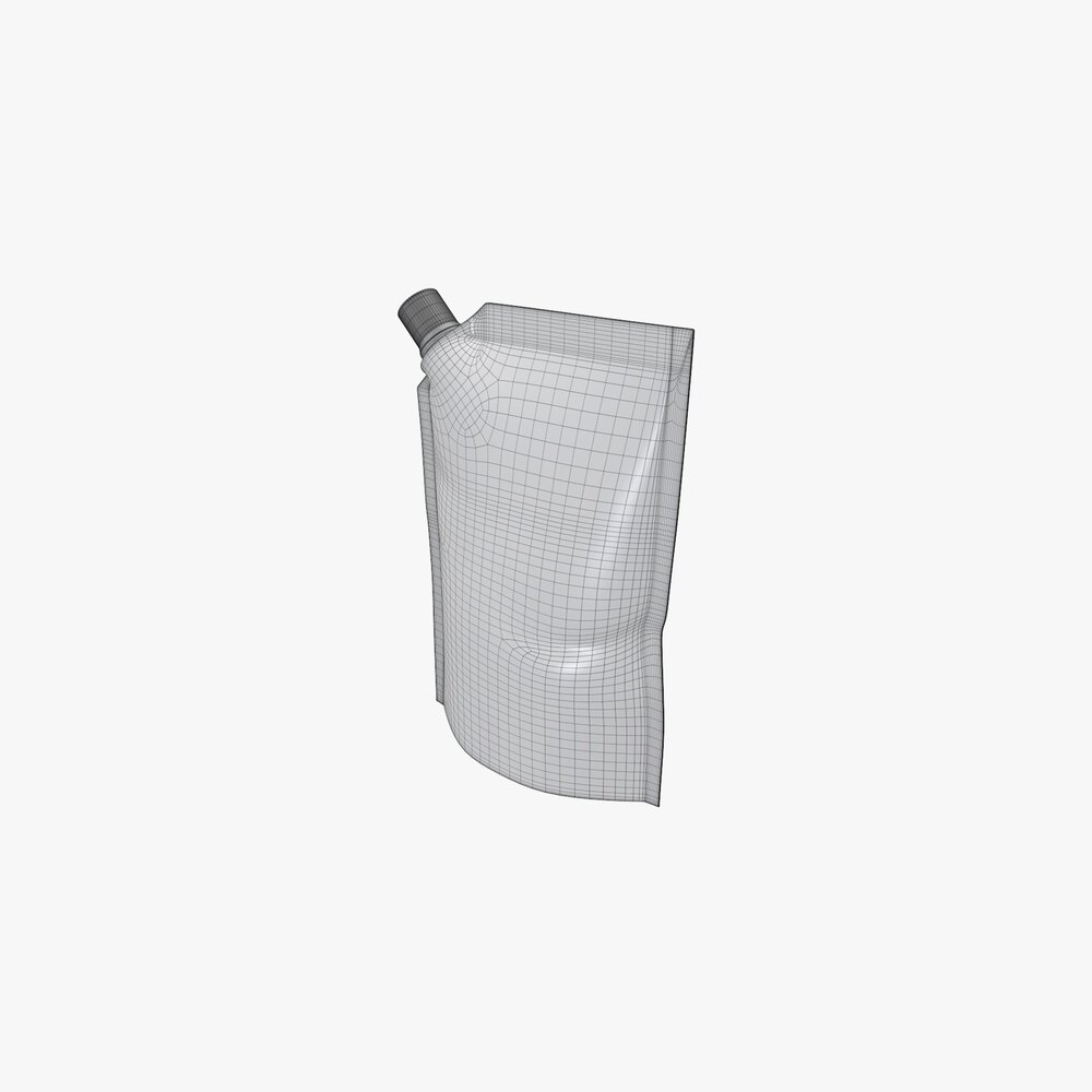 Blank Pouch Bag With Corner Spout Lid Mock Up 01 3D model - Download ...