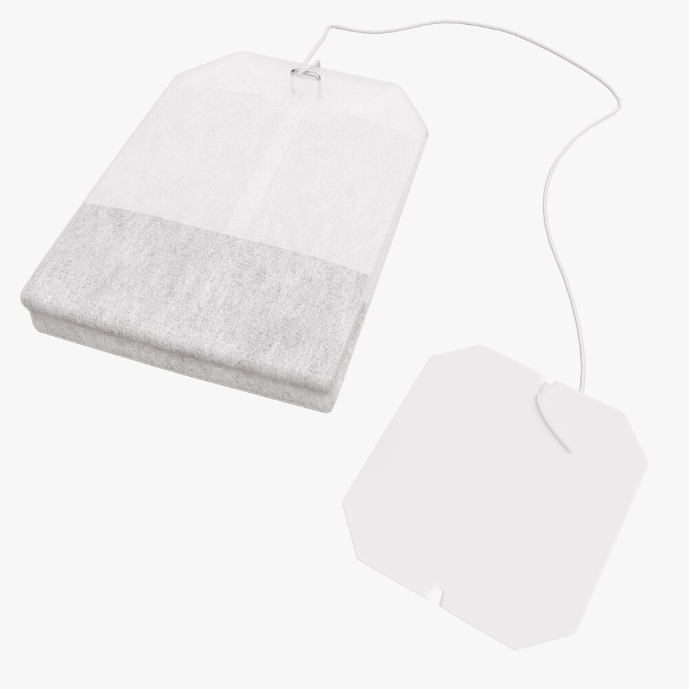 Tea Bag With Label 04 3D model - Download Mockup on 3DModels.org