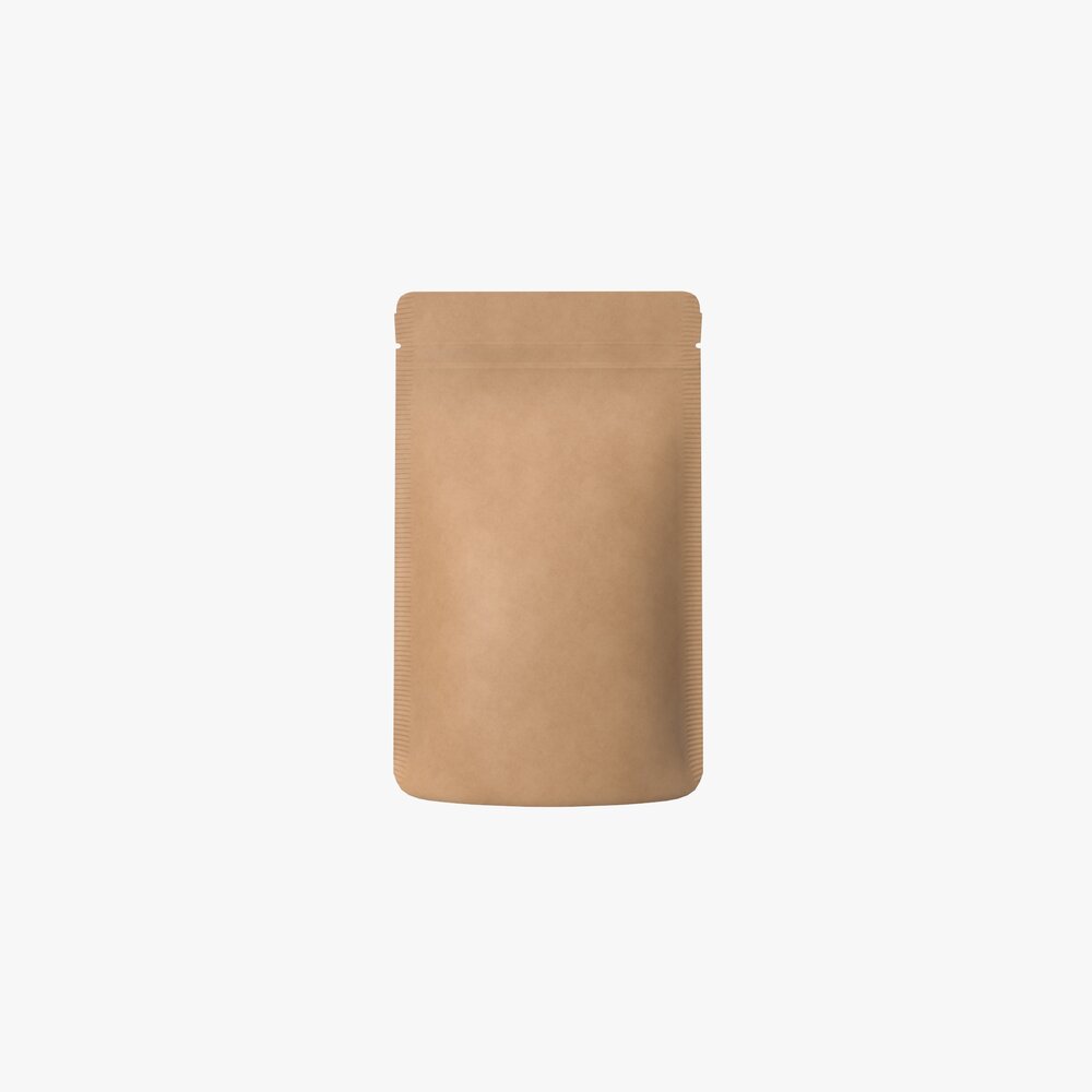 Craft Paper Pouch Bag 02 3D 모델 - 다운로드 식품 포장 모형 on 3DModels.org