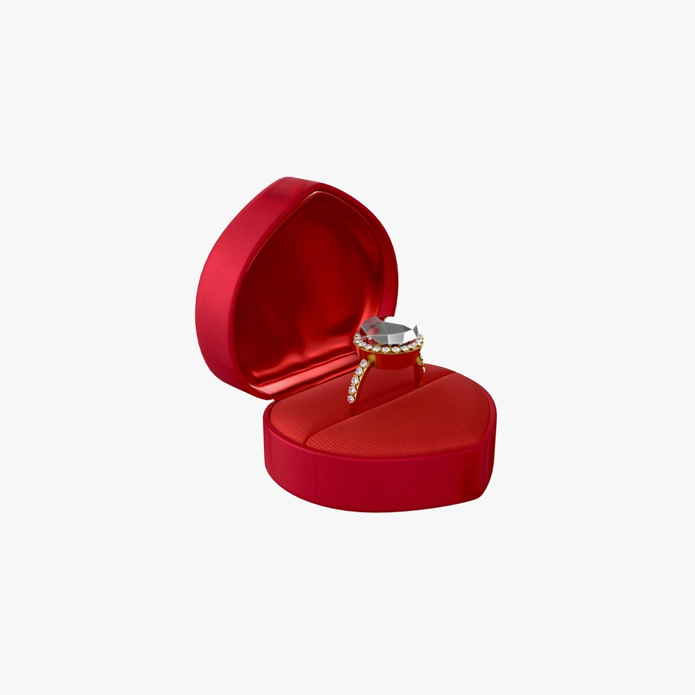 Wedding Ring In A Box Heart Type 3D model - Download Jewelry on ...