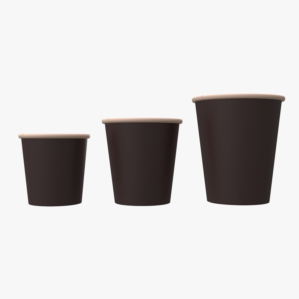 Recycled Small Paper Coffee Espresso Cups 3D model - Download Bottles ...