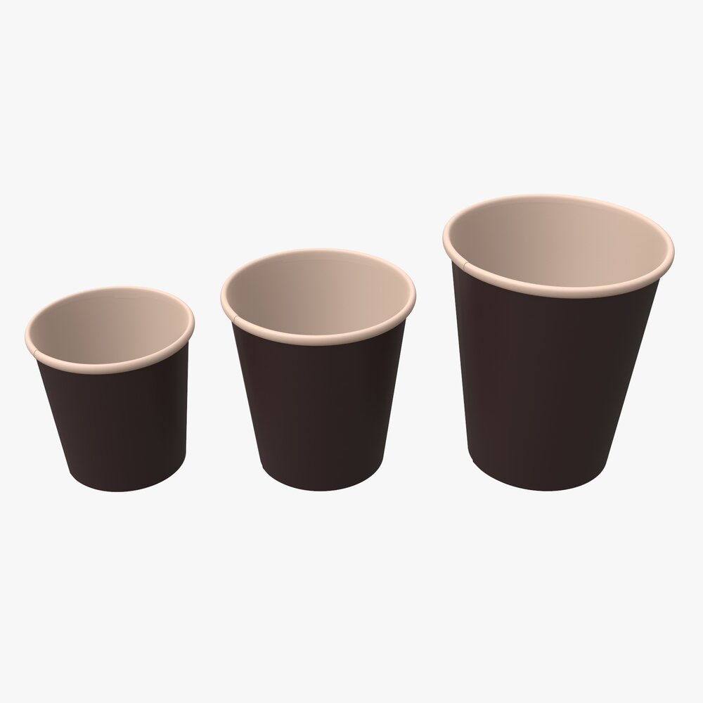 Recycled Small Paper Coffee Espresso Cups 3D model - Download Bottles ...
