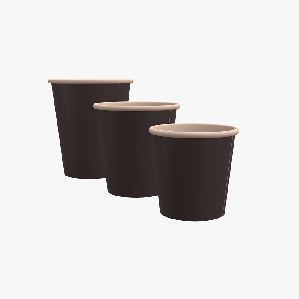 Recycled Small Paper Coffee Espresso Cups 3D model - Download Bottles ...