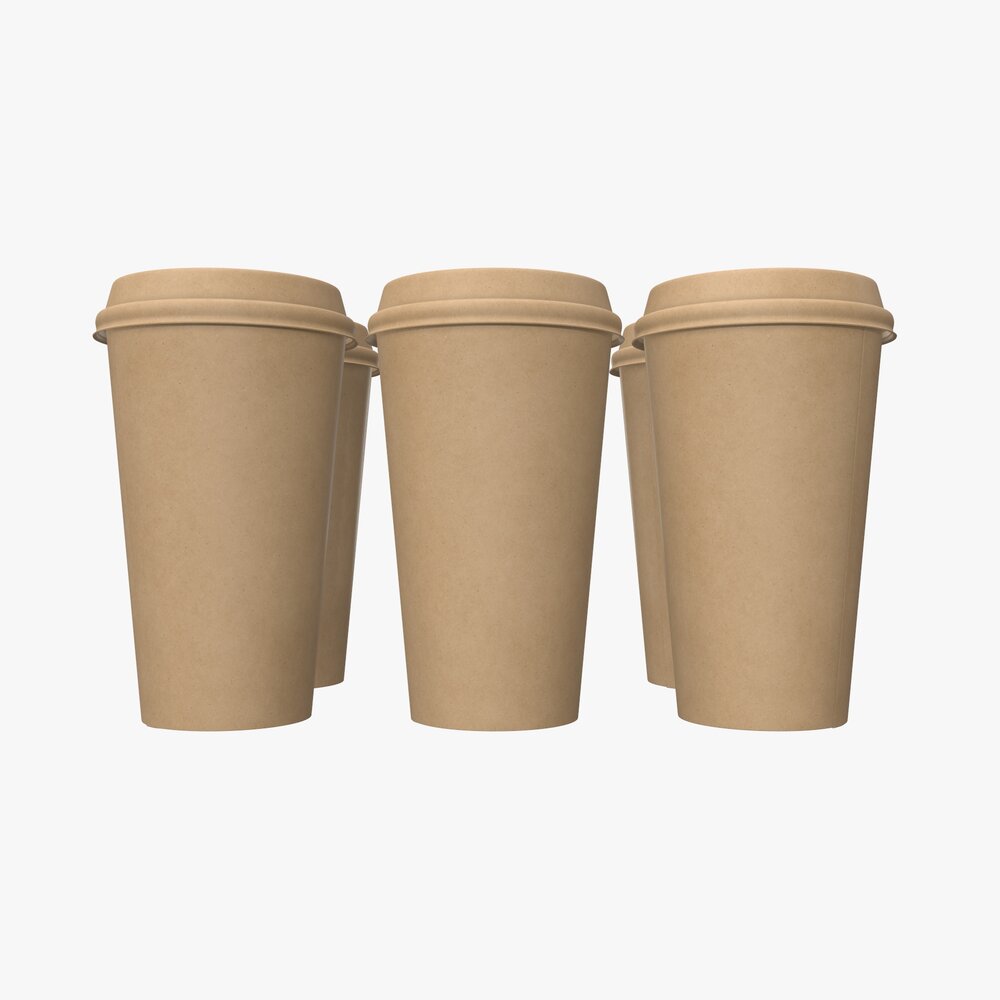 Biodegradable Large Paper Coffee Cup Cardboard Lid With Holder 3D model ...