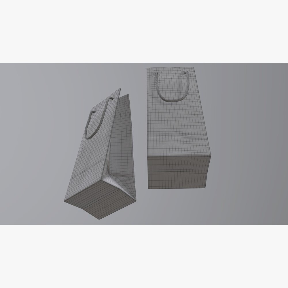 Paper Bag Slim With String Handle 3D model - Download Packaging and ...
