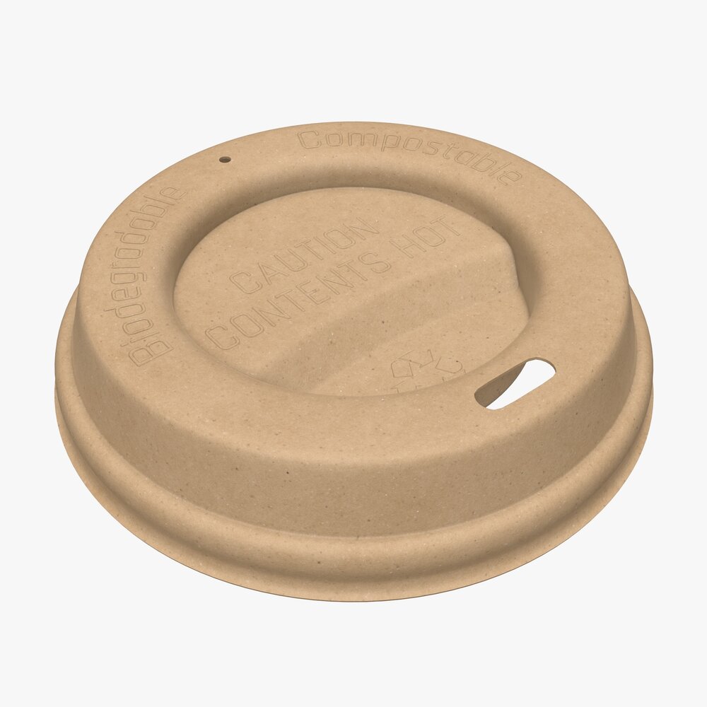 Biodegradable Paper Coffee Cup Lid 3D model - Download Bottles, Cans on ...