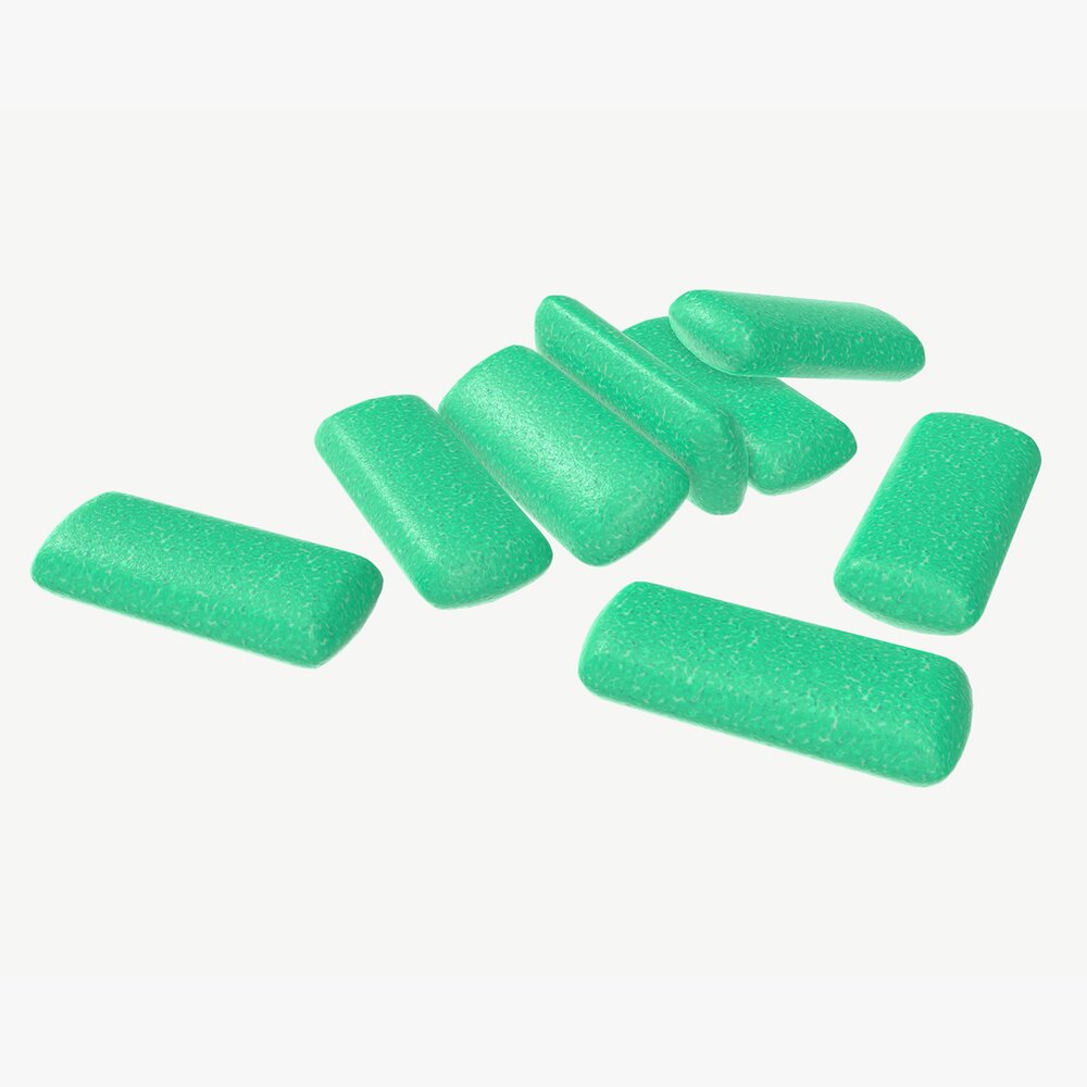 Piezas de Chicle Verde Modelo 3D - Descargar Postre on 3DModels.org