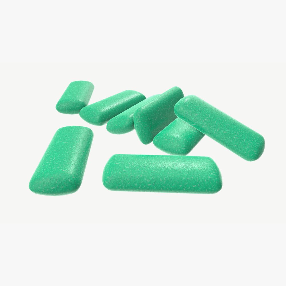 Piezas de Chicle Verde Modelo 3D - Descargar Postre on 3DModels.org