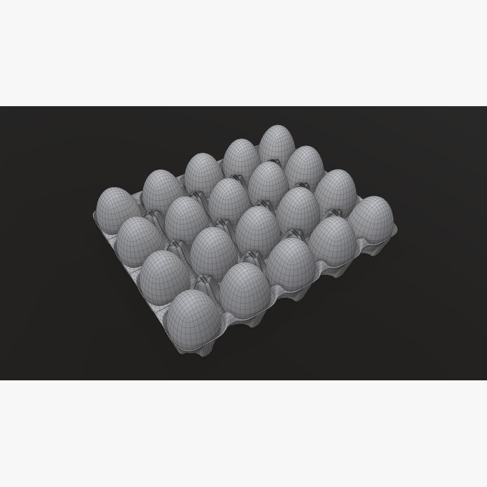 Egg Cardboard Base For 20 Eggs 3D model - Download Dairy, Bakery on ...