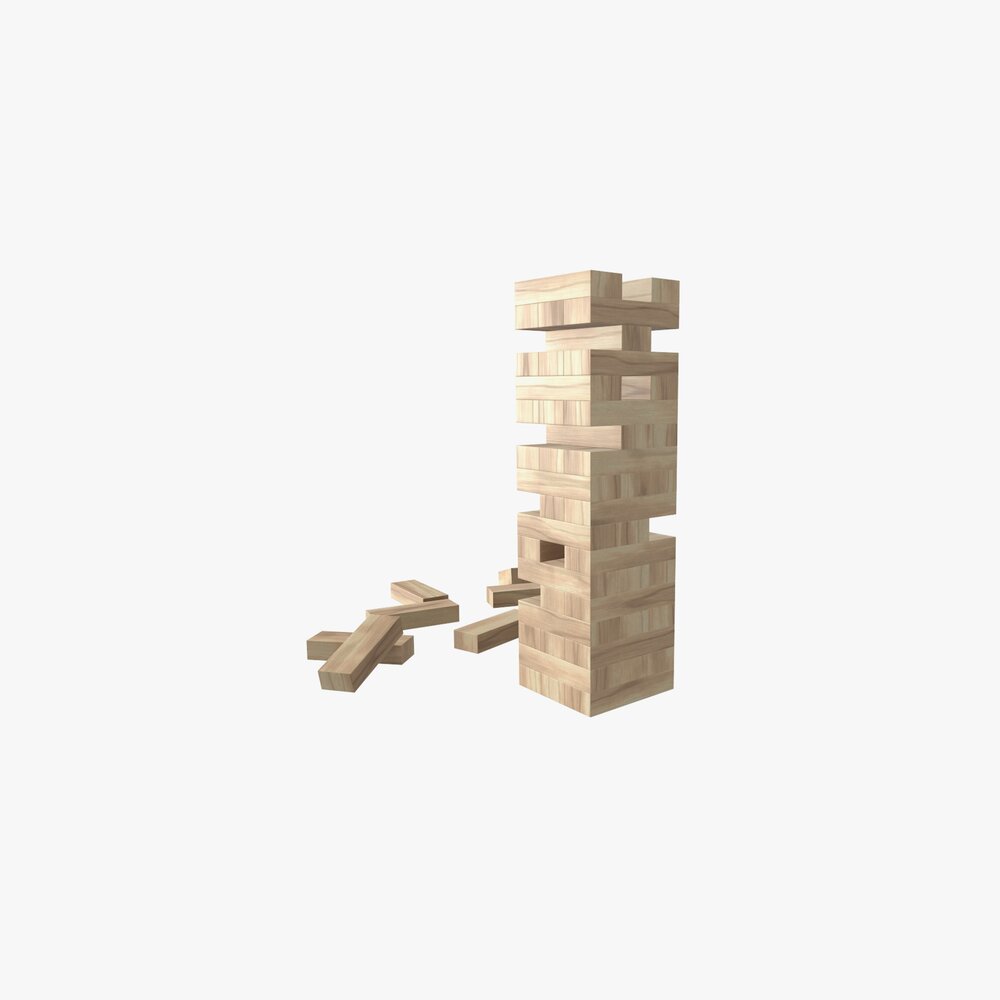 Tower Blocks Game Wooden 3D model - Download Toys on 3DModels.org
